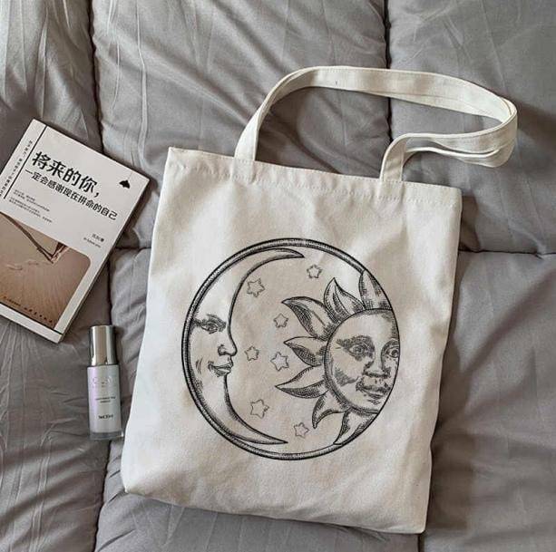 Sun And Moon Tote Bag | Aesthetic Fashion Shop