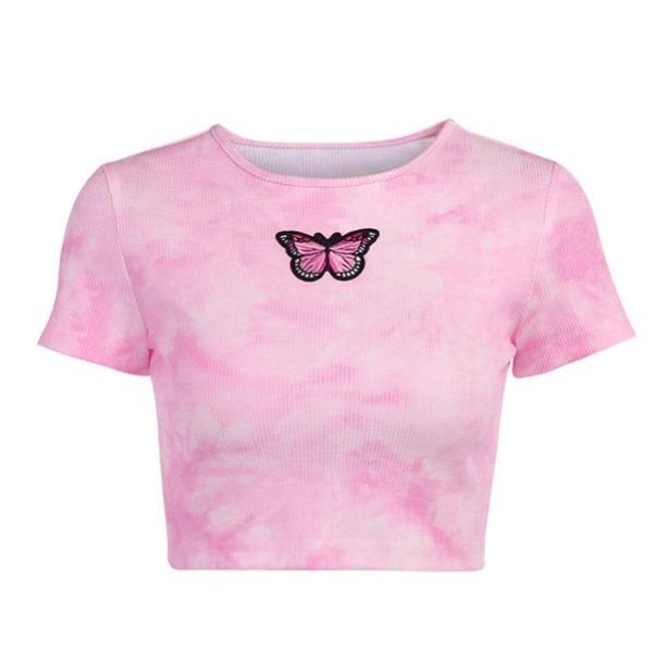 Pink Butterfly Top | Aesthetic Clothes Shop