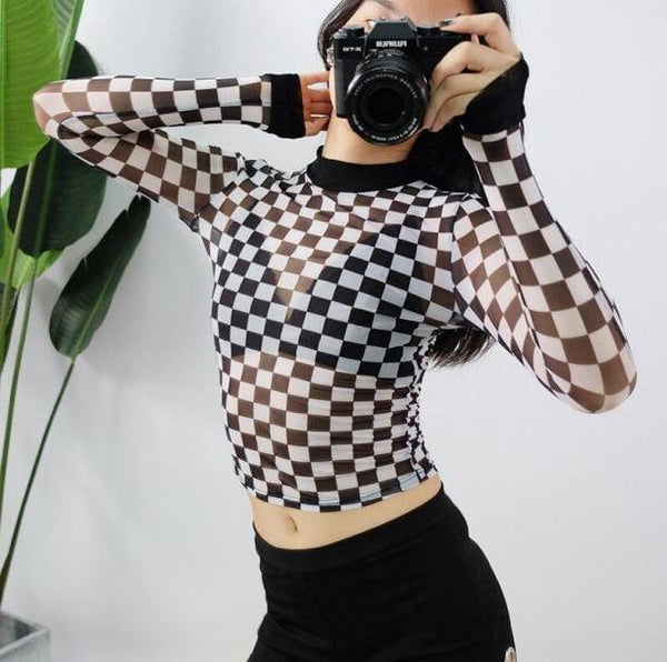 Checker Board Top | Aesthetic Clothing
