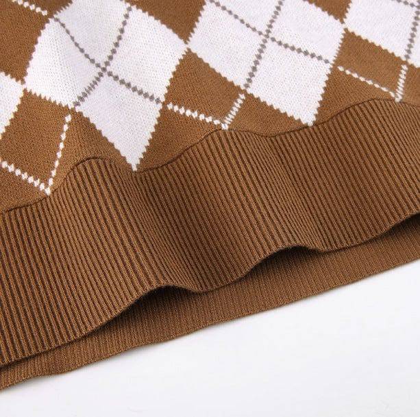 Y2K Plaid Knitted Set | Y2K Aesthetic Clothes