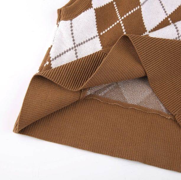 Y2K Plaid Knitted Set | Y2K Aesthetic Clothes