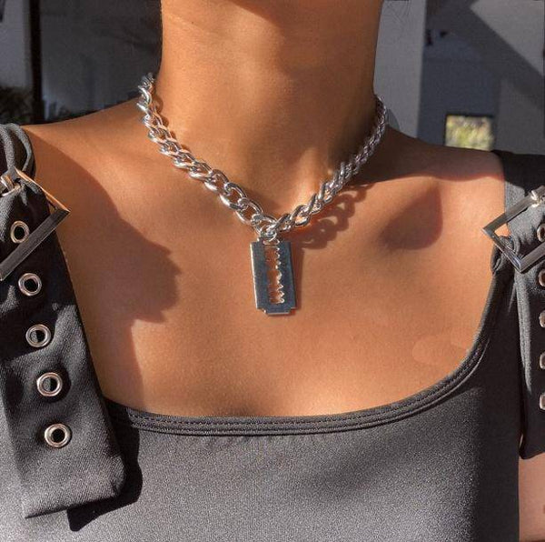 Razor Blade Necklace | Grunge Aesthetic Necklaces