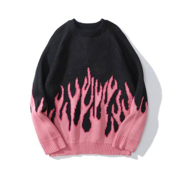 Fire Flames Sweater | Aesthetic Fashion Clothes