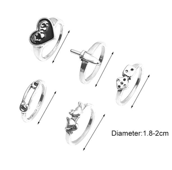 Grunge Rings Set | Grunge Style Jewelry
