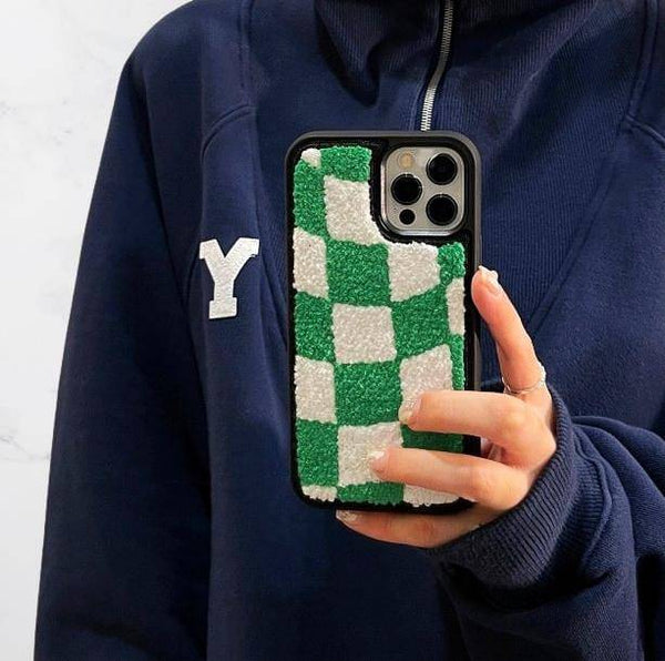 Plushy Checkered IPhone Case | Aesthetic IPhone Covers