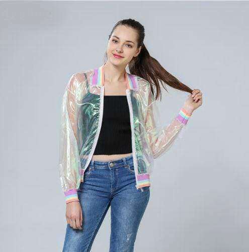 Rainbow Reflective Jacket | Aesthetic Jackets And Coats