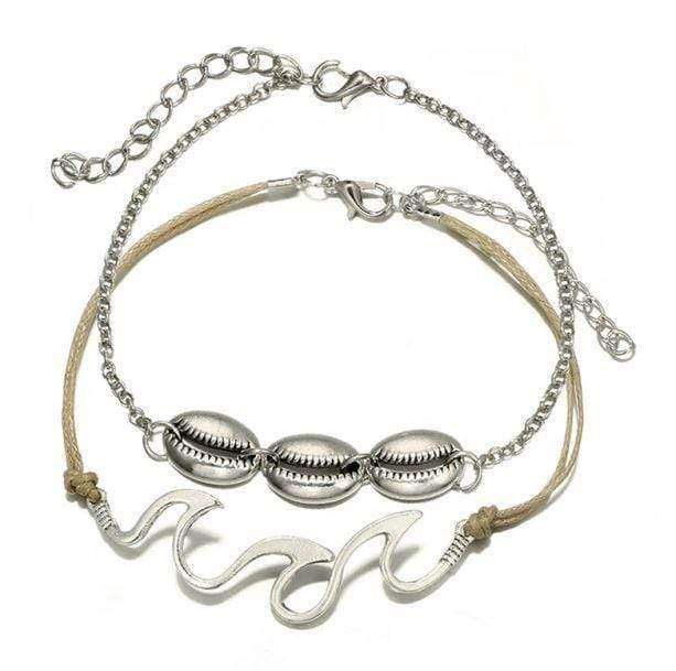 Shell & Wave Anklet | Aesthetic Ocean Anklet
